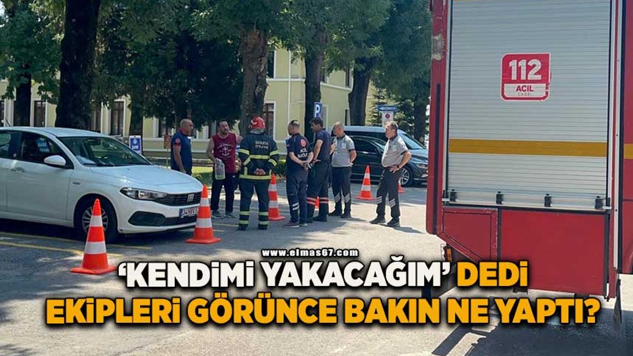 ‘Kendimi yakacağım’ dedi, ekipleri görünce benzini motosikletine ...